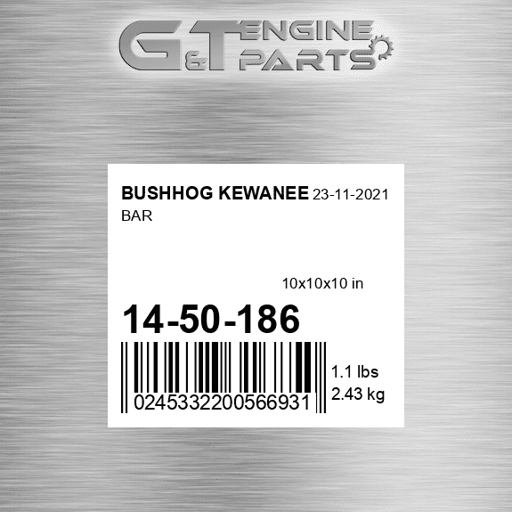 14-50-186 BAR fits Bushhog Kewanee (New OEM) - Walmart.com