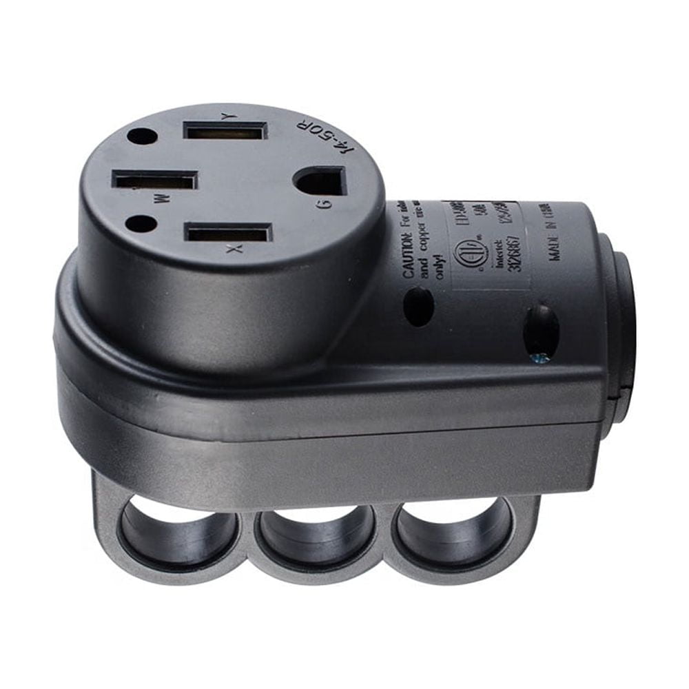 14-50R 50 Amp RV Plug Replacement Female Connector End Gripped Power ...