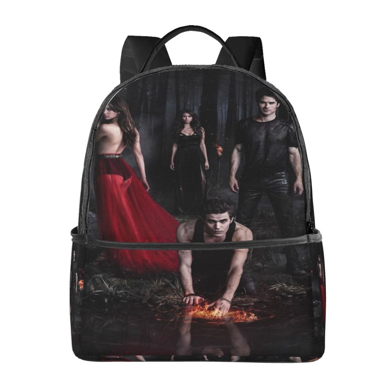 14.5In Vampire Diaries Backpack Leather Bag Lightweight Waterproof Bag ...