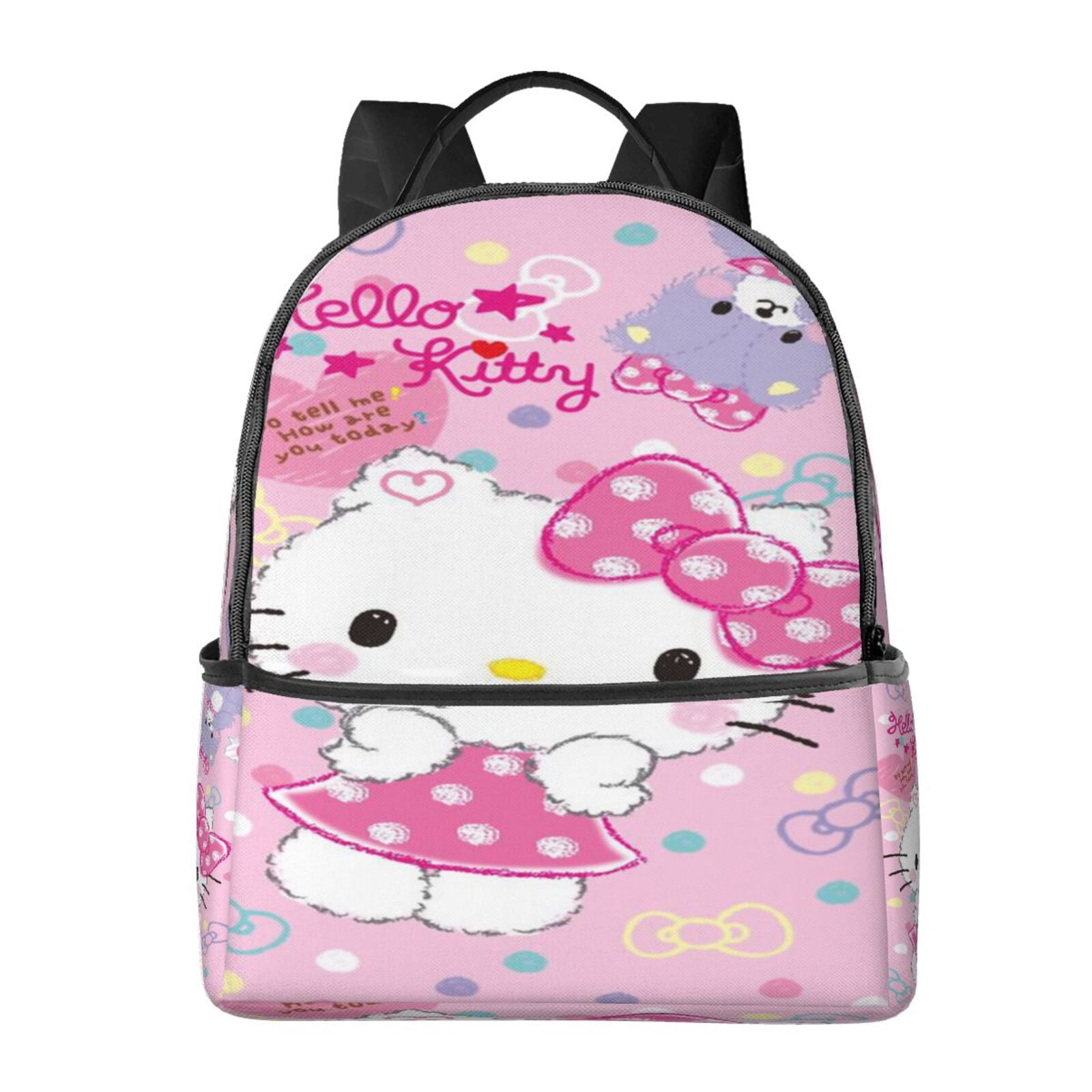 14.5in Hello Kitty Backpack Bookbag Large Capacity Shoulder Bags Casual ...