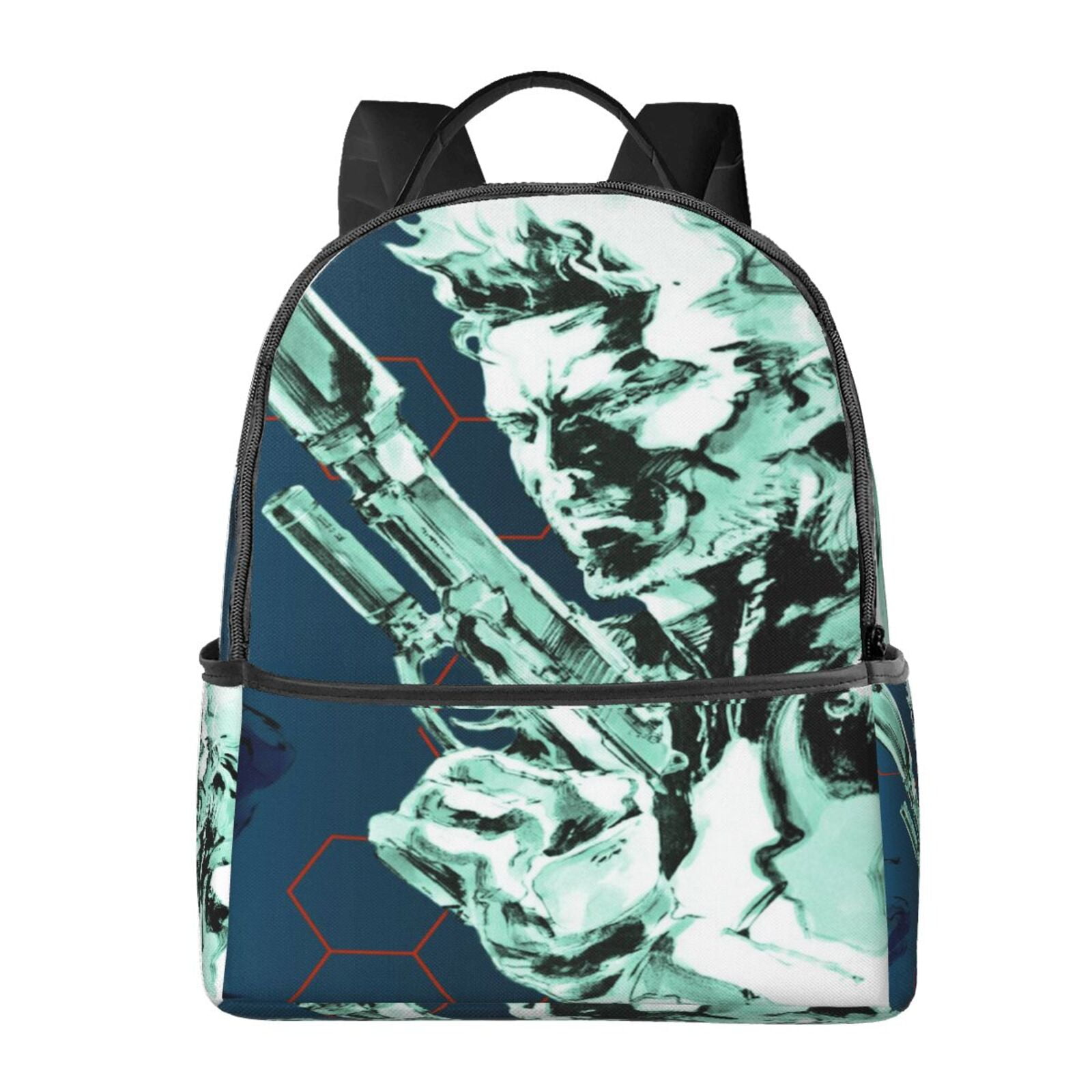 14.5in Metal Ge-ar So-lid Backpack With Front Pocket Lightweight ...