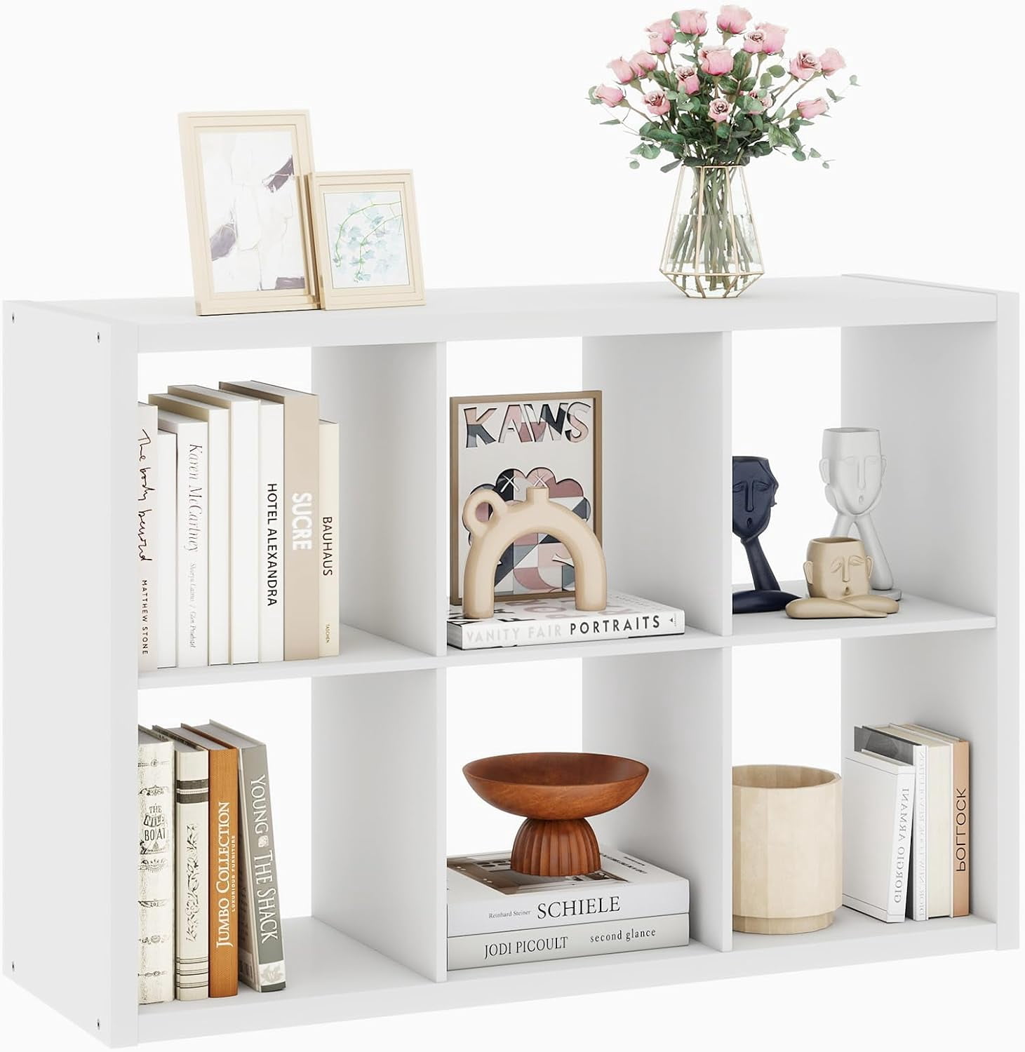 14.6 * 43.8 * 30 inches White 2x3 Cube Storage Organizer, 6 Cube White ...