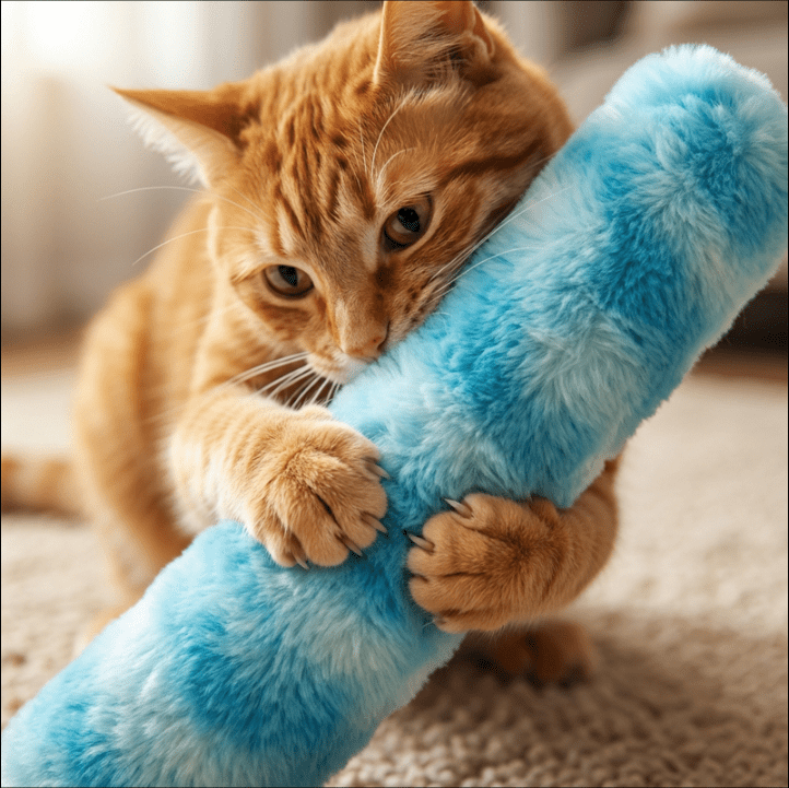 14.6" Cat Chew Toy Pillow with Catnip and Plush Interactive Stick for ...
