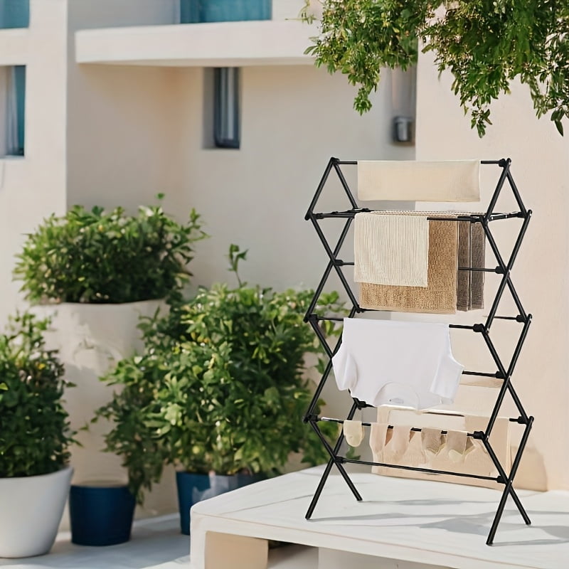 14.6 x 29.5 x 53.2 Inch Foldable Clothes Drying Rack, Steel Frame ...