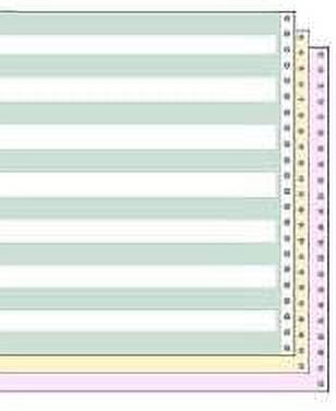 14 7/8" X 11" 15# 1/2" Green Bar 3Part Carbon Interleaf Continuous ...