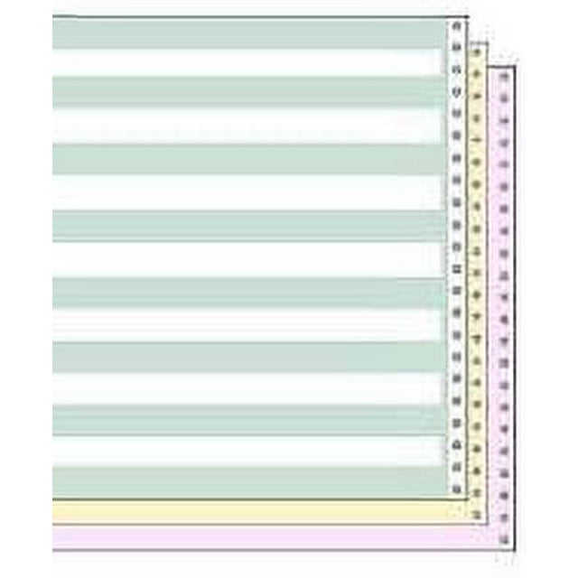 14 7/8" X 11" 15# 1/2" Green Bar 3Part Carbon Interleaf Continuous ...