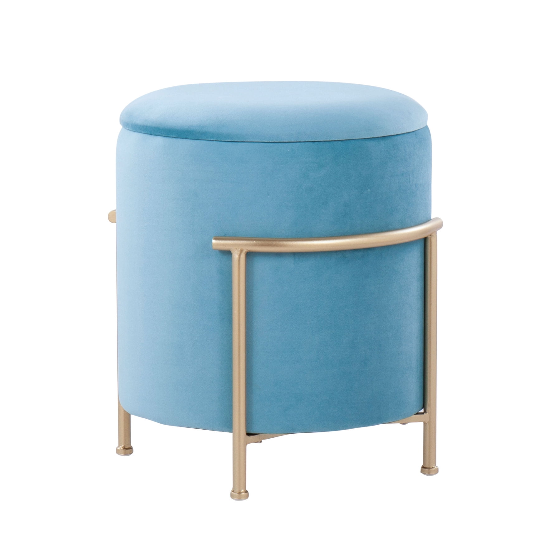 14.75 Inch Storage Ottoman, Multi-use Velvet Upholstered Ottoman with ...