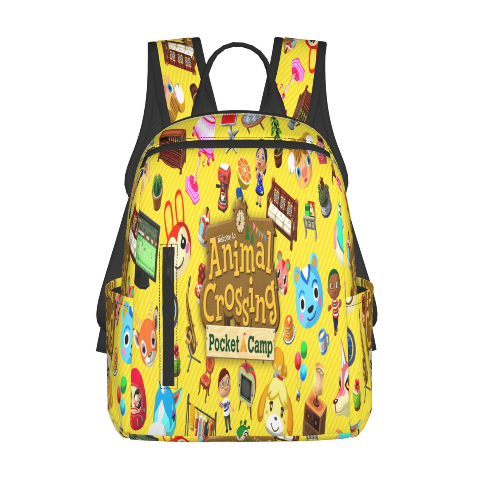 14.7in Animal Cros-,Sing Backpack Front Pocket Durable Bookbag Small ...