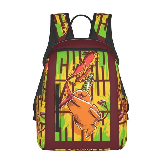 14.7in Chainsaw Orange Men Backpack Bookbag Casual Large Laptop ...