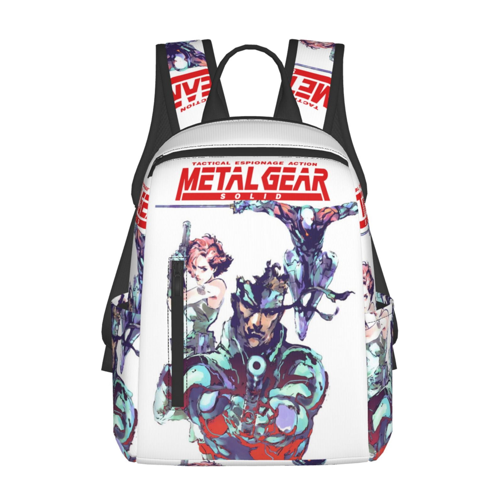 14.7in Metal Ge-ar So-lid Backpack Lightweight Bookbag Travel Laptop ...