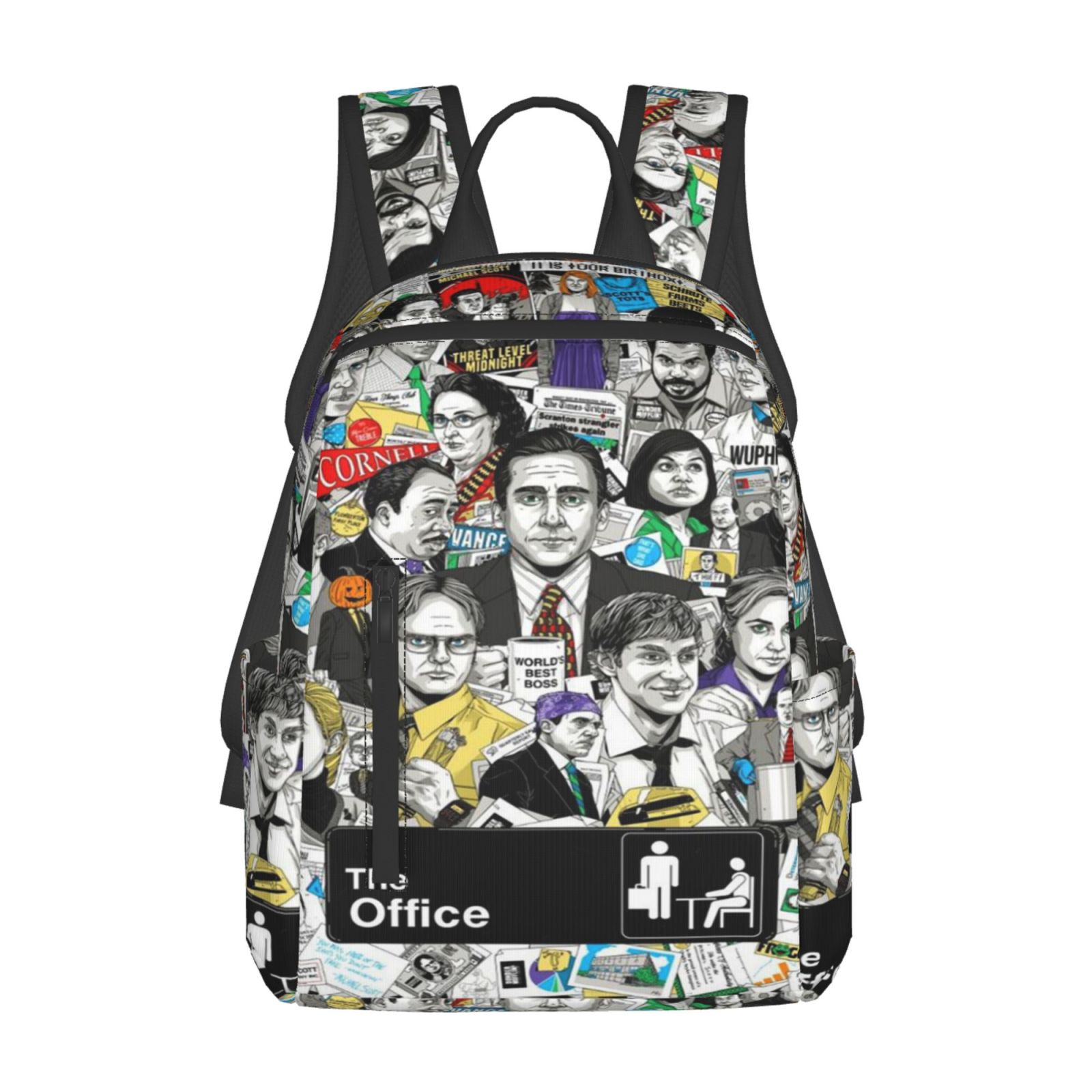 14.7in Office TV Show Backpacks Cute Laptop Bag Cartoon Bags Bookbag ...