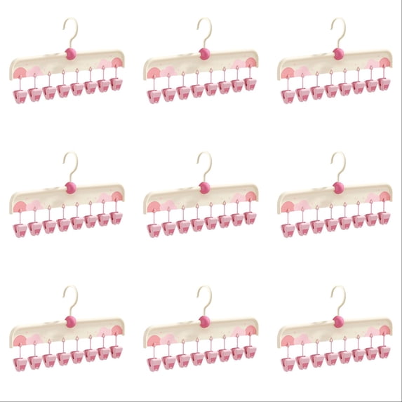 14.8" Closet Organizer with 8 Clips, Multi Clip Sock Hanger Foldable ...