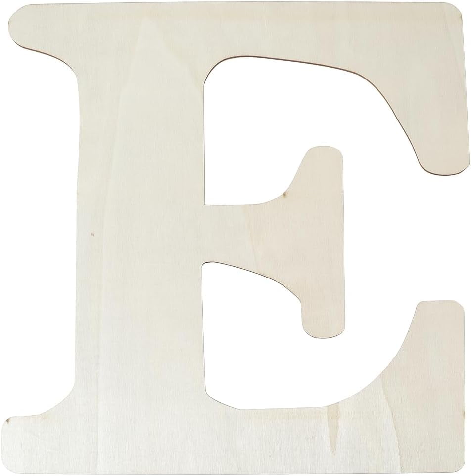 14.8 x 14 Inch Wood Letter E Decor Wooden Alphabet Letters Blank MDF ...