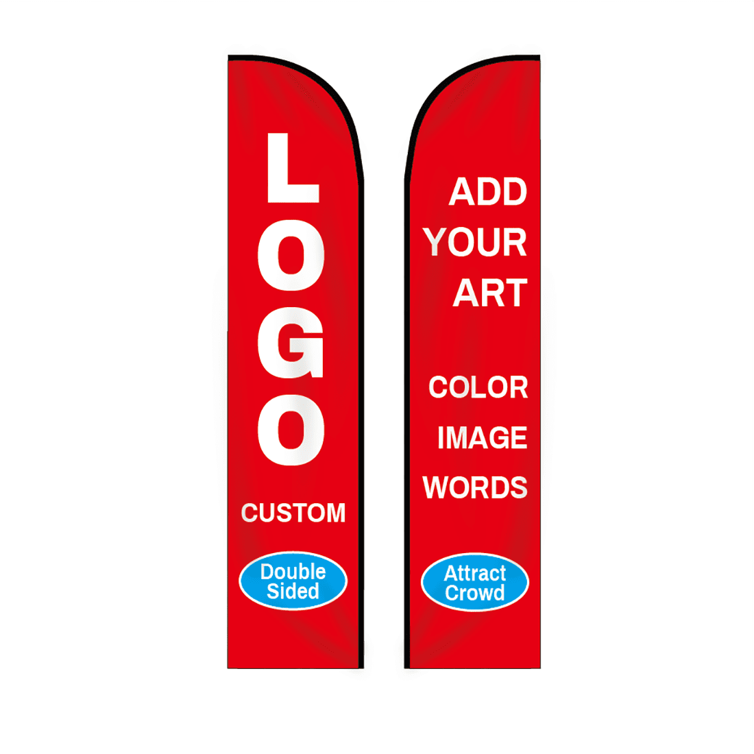 14.8ft / 4.5m Custom Feather Flag Stand with Poles Outdoor for Store ...