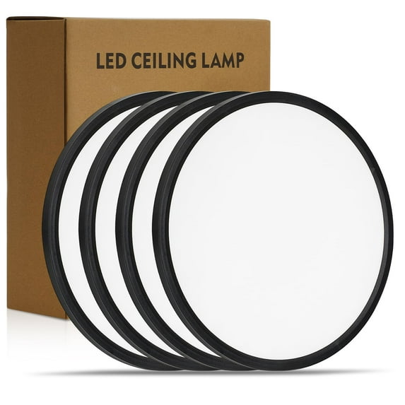 14.9 Inch 4PK LED Flush Mount Ceiling Light, ETL ,32W, 3343LM, 3000K ...