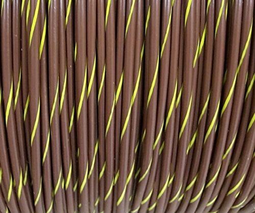 14 AWG Spiral Stripe Tracer Marine Primary Wire, Brown with Yellow ...