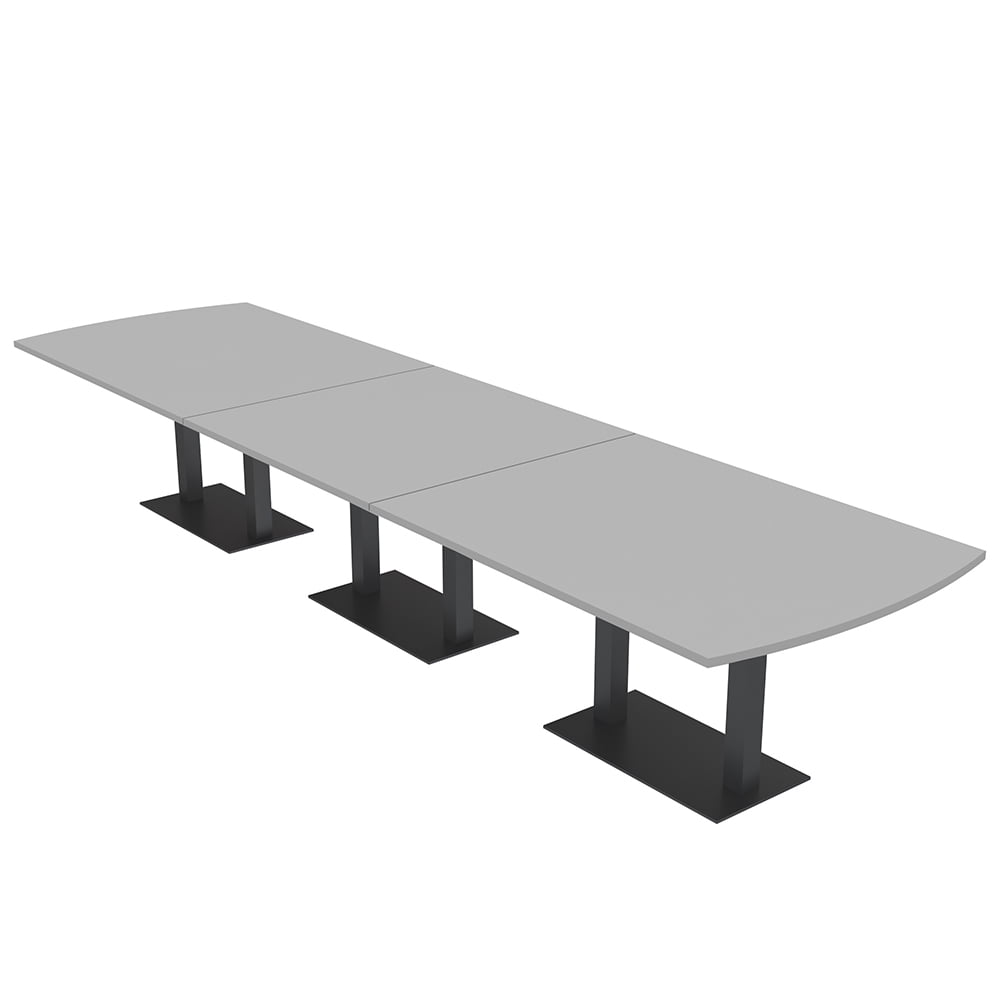 14' Arc Rectangle Modular Meeting Table Double Black Bases w/Electric - Walmart.com