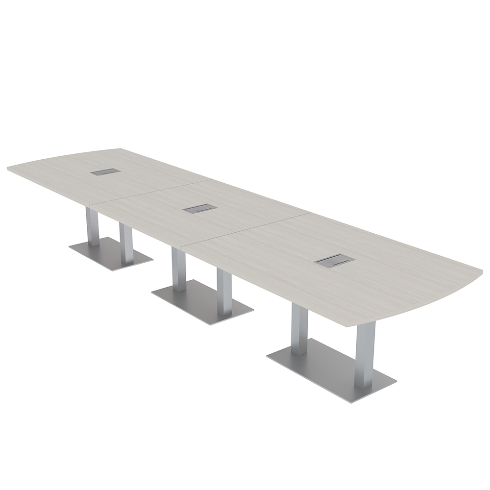 14' Arc Rectangle Modular Meeting Table Square Metal Bases w/Electric ...