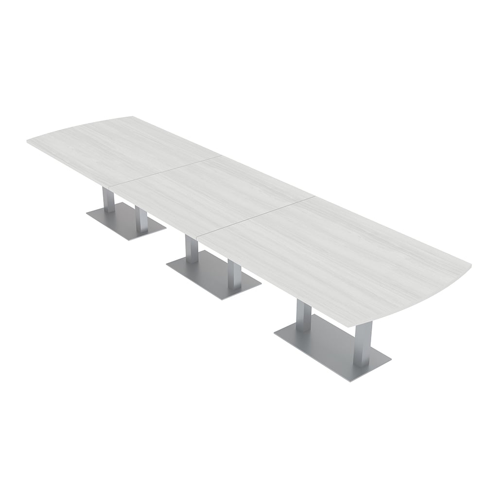 14' Arc Rectangle Modular Meeting Table Square Metal Bases w/Electric ...