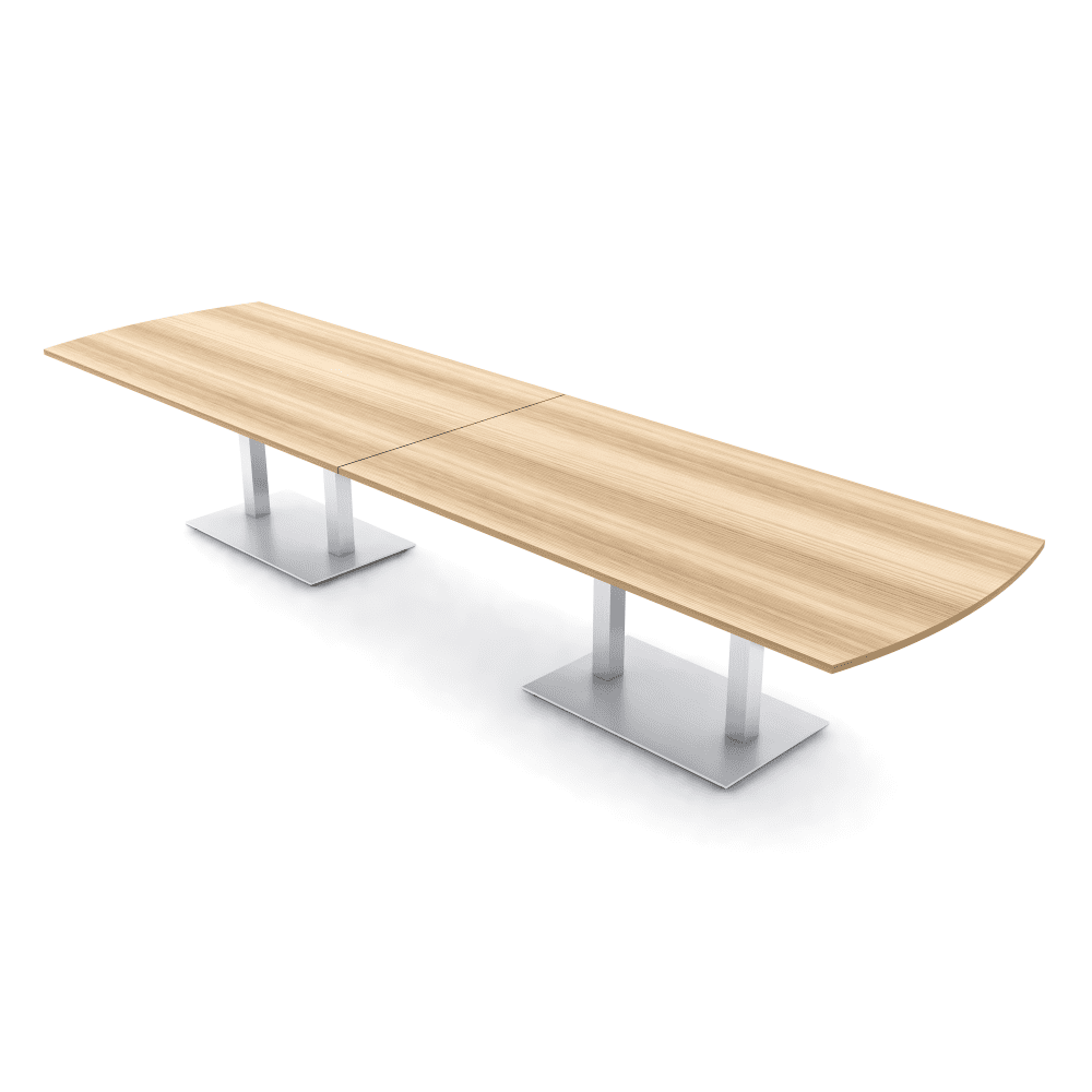 14' Arc Rectangle Modular Meeting Table Square Metal Bases w/Electric ...