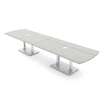 12 Person Modular Racetrack Conference Table Metal Bases With Electric ...