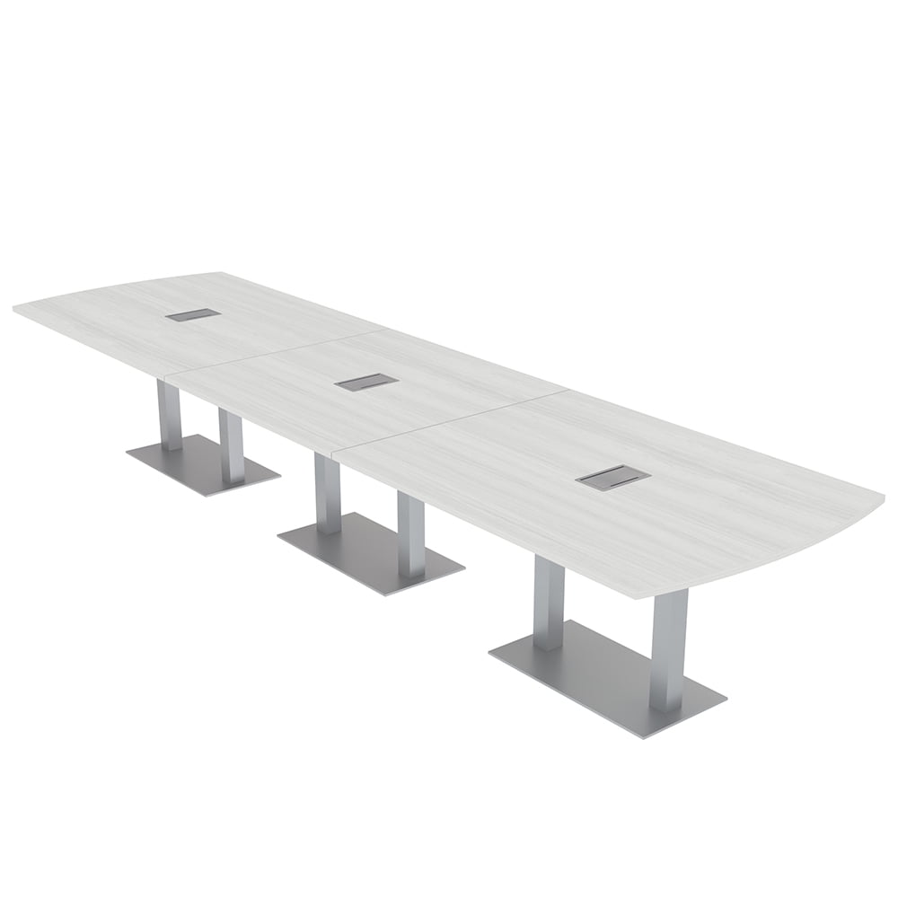 14' Arc Rectangle Modular Meeting Table Square Metal Bases w/Electric ...