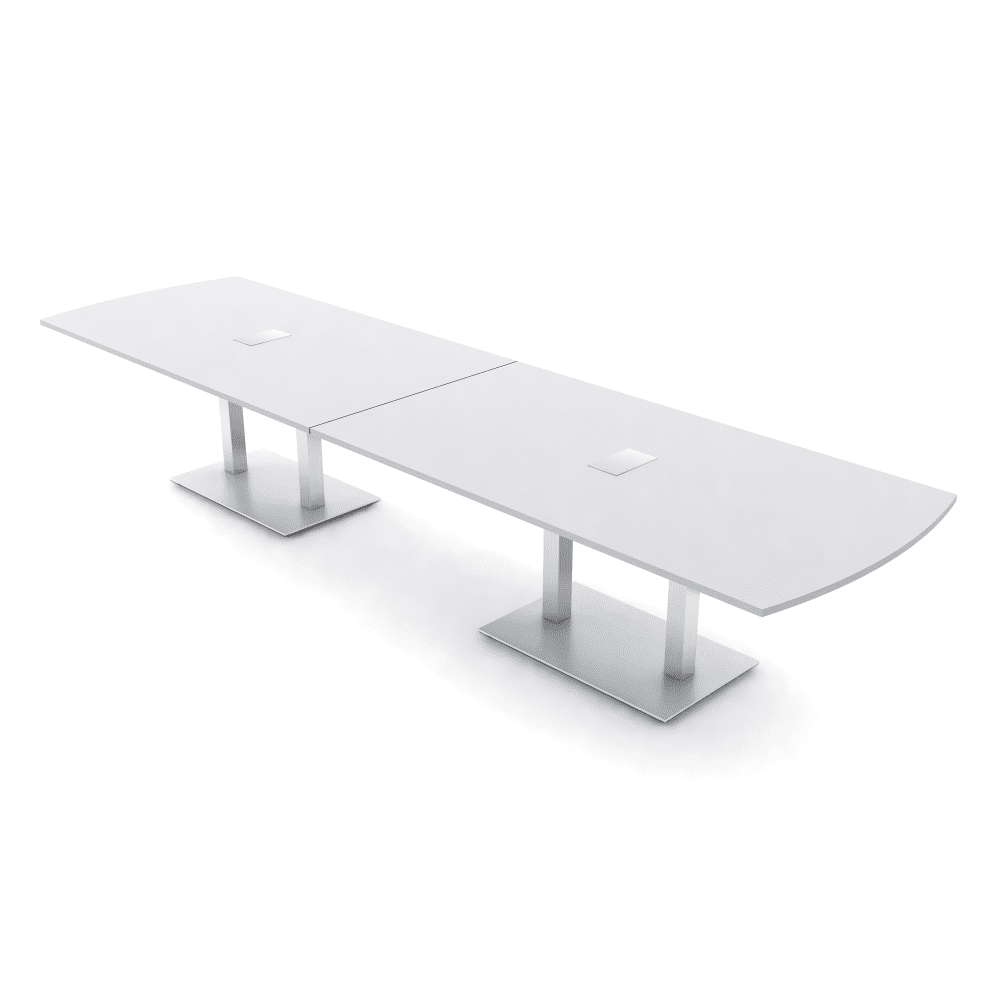 14' Arc Rectangle Modular Meeting Table Square Metal Bases w/Electric ...