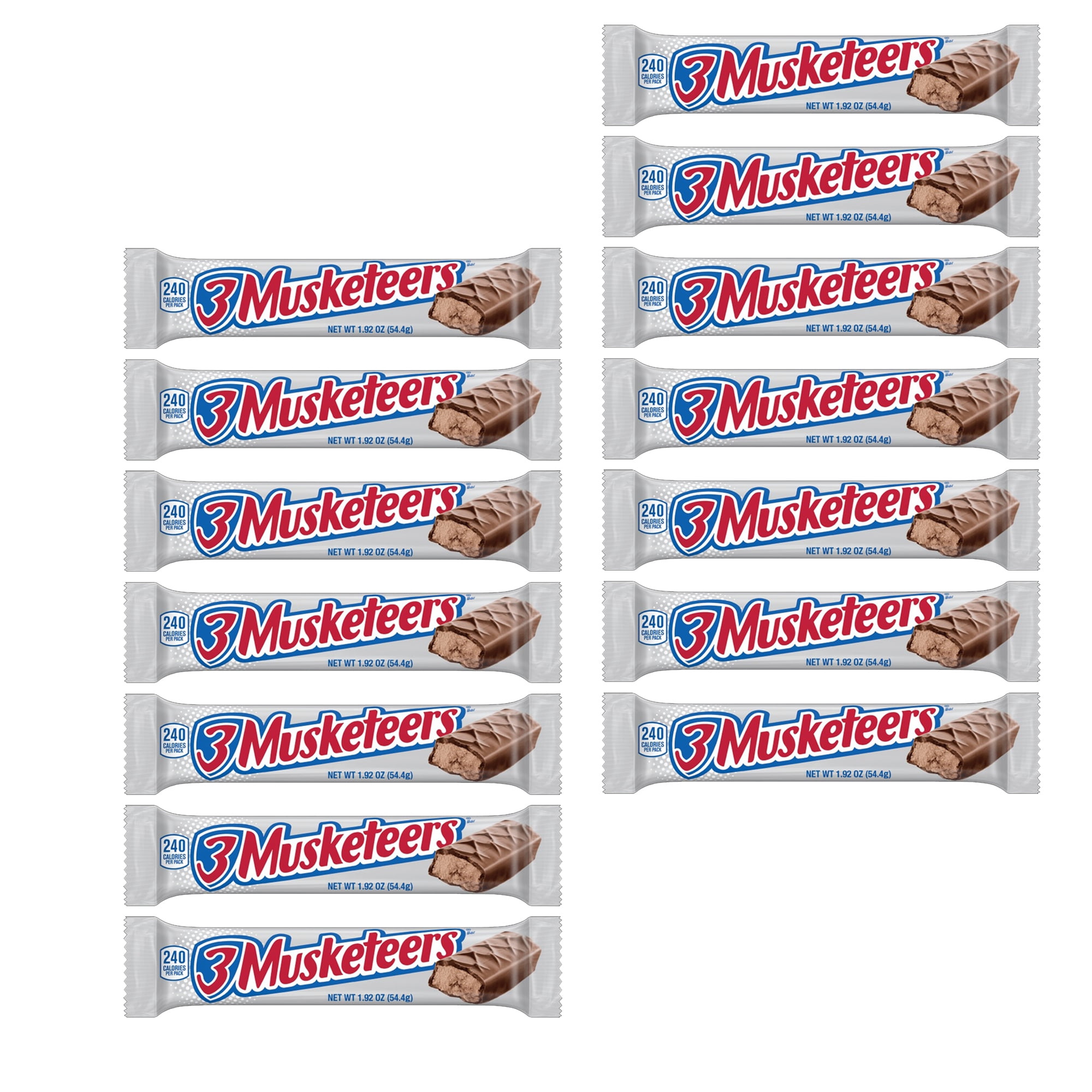 RADYAN 14-Count Full Size 3 Musketeers Chocolate Candy Bars, 1.92-oz ...