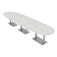 18 Ft Boat Oval Modular Boardroom Table Metal T-Bases Electrical Units ...