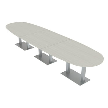 18Ft Arc Rectangle Powered Modular Conference Table Square Metal Bases ...