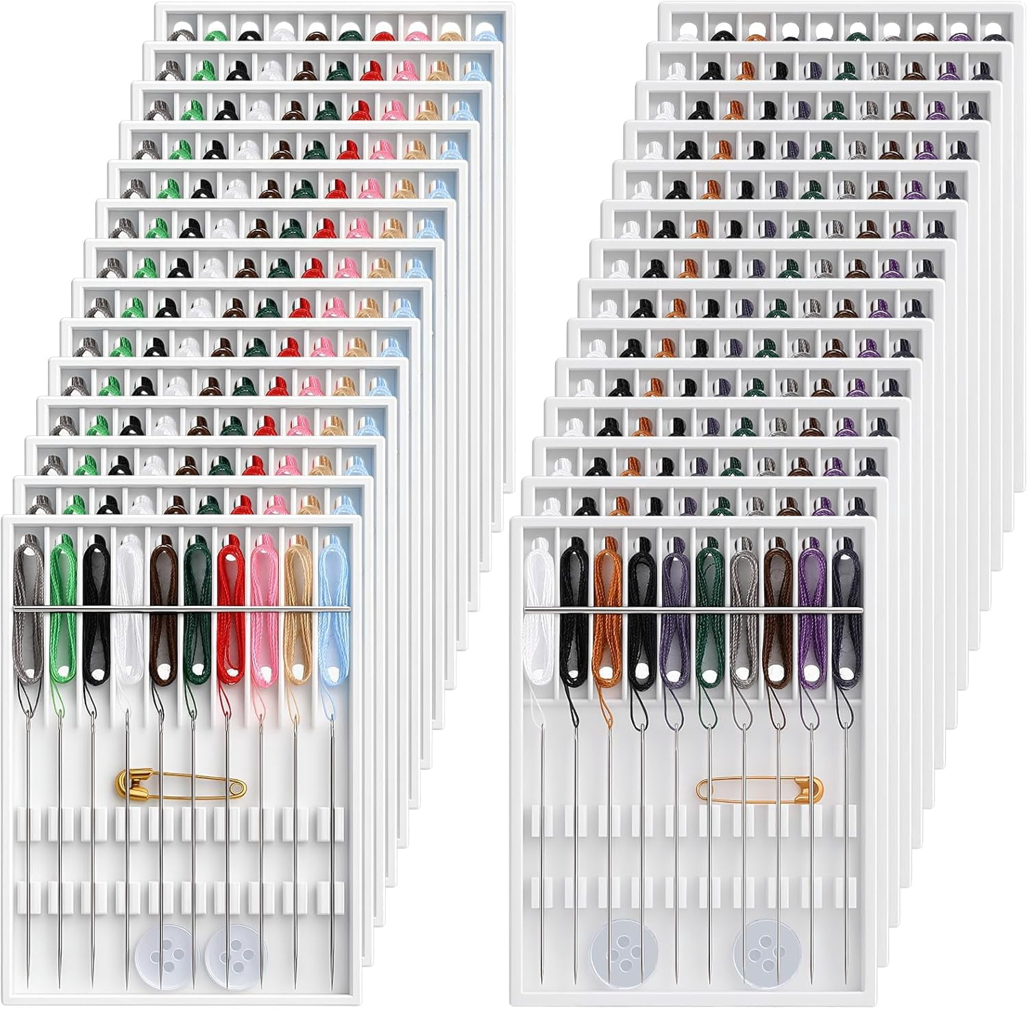 14 Boxes 140 Pieces Mini Quick Fix Sewing Kit Easy Pre Threaded Needle ...