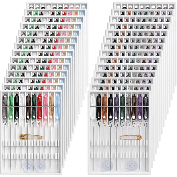 14 Boxes 140 Pieces Mini Quick Fix Sewing Kit Easy Pre Threaded Needle ...