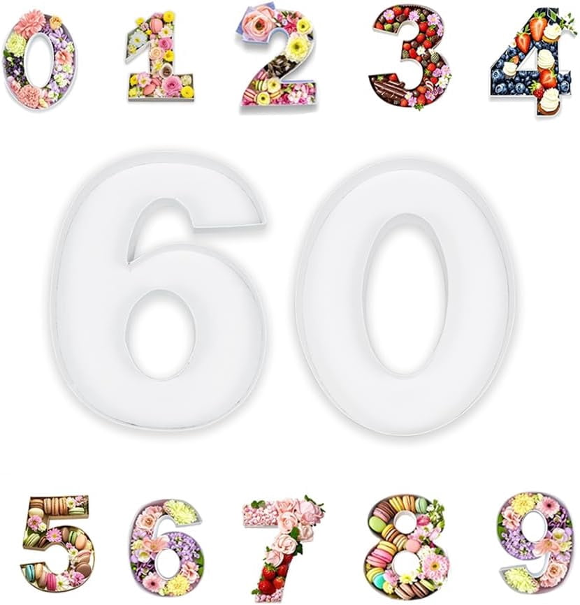 14" Cardboard Number Charcuterie Tray for Birthday Anniversaries ...