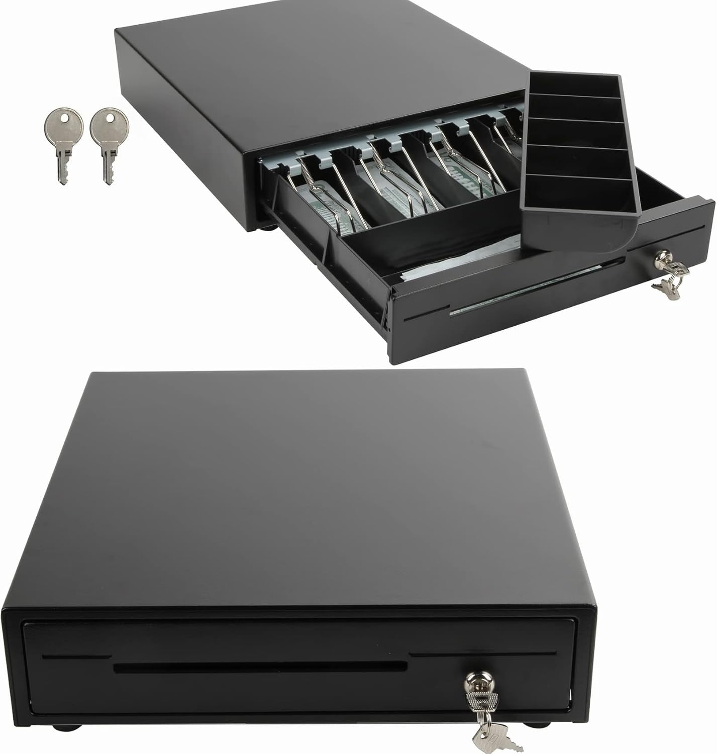 14" Cash Register Drawer for POS Machine with 4 Bill 5 Coin Fully ...