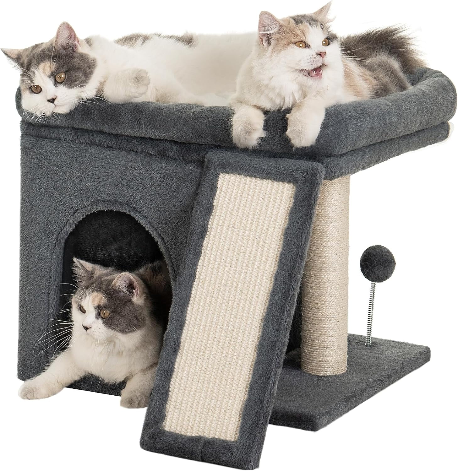 14‘’ Cat Tree Tower with Scratching Post, 20 * 16.5in Perch Bed for ...