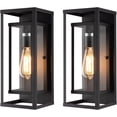 14" Classic Outdoor Wall Sconce 1 Light in Matte Black Rectangular ...