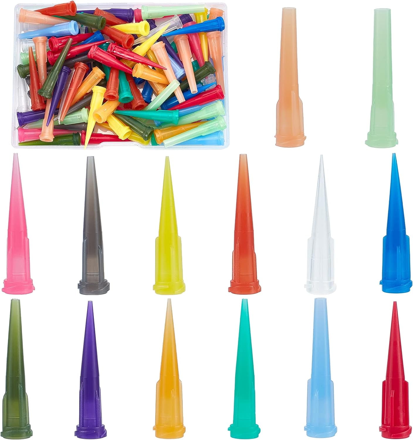 14 Colors 112PCS Plastic Tapered Glue Liquid Dispenser Pinhead Blunt ...