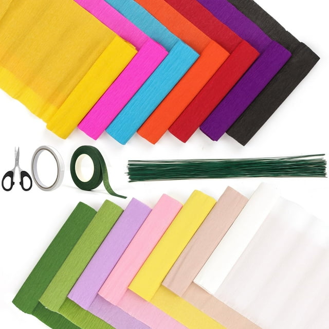 14 Colors Crepe Paper Stf9 Rolls 9 8 X 98 Crepe Paper Sheets With 100