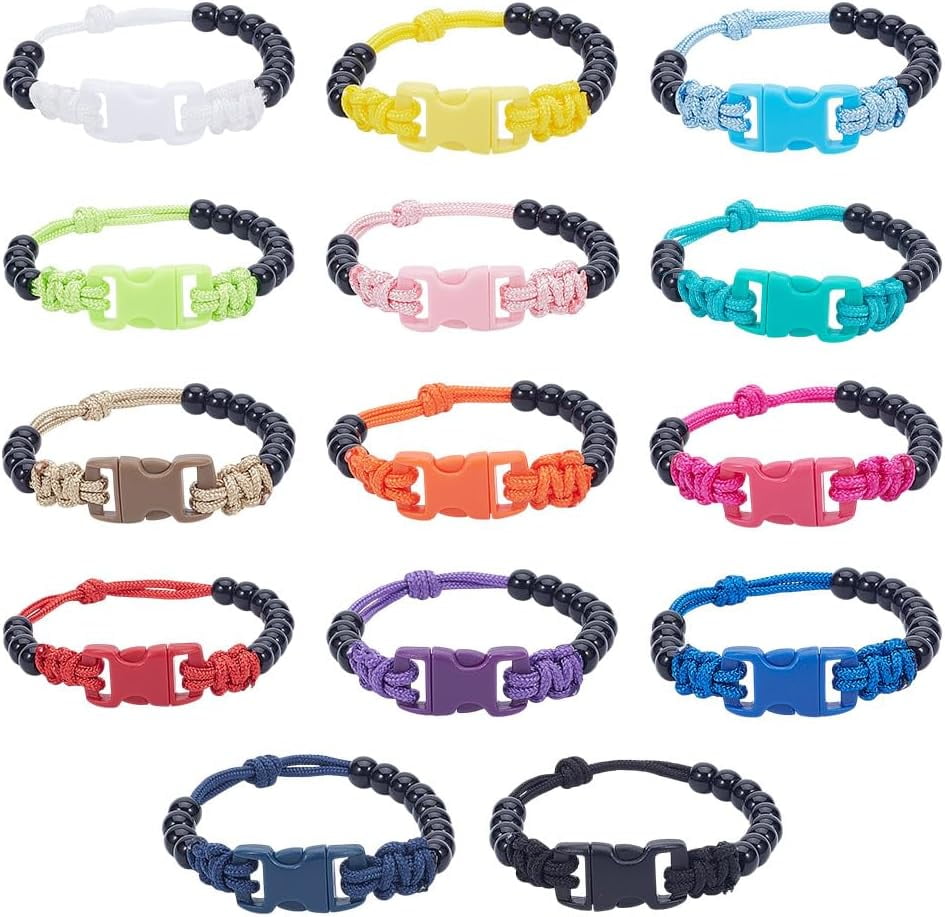 14 Colors Ranger Beads Pace Counter for Hiking Acrylic Cord Beads Pace ...