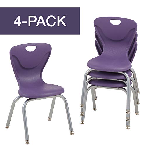 14" Contour School Stacking Student Chair, Ergonomic Molded Seat Shell ...