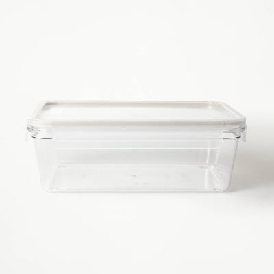 14 Cup Plastic Rectangle Food Storage Container Clear - Stackable ...
