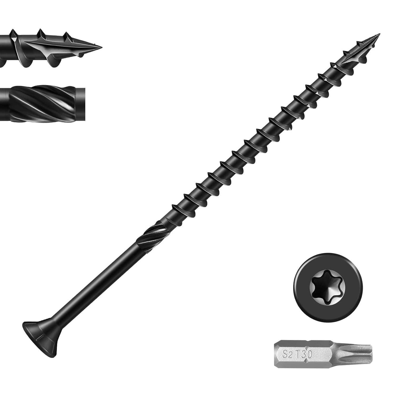 #14 Deck Screws 4 Inch Exterior Decking Wood Screws Heavy-Duty Outdoor ...