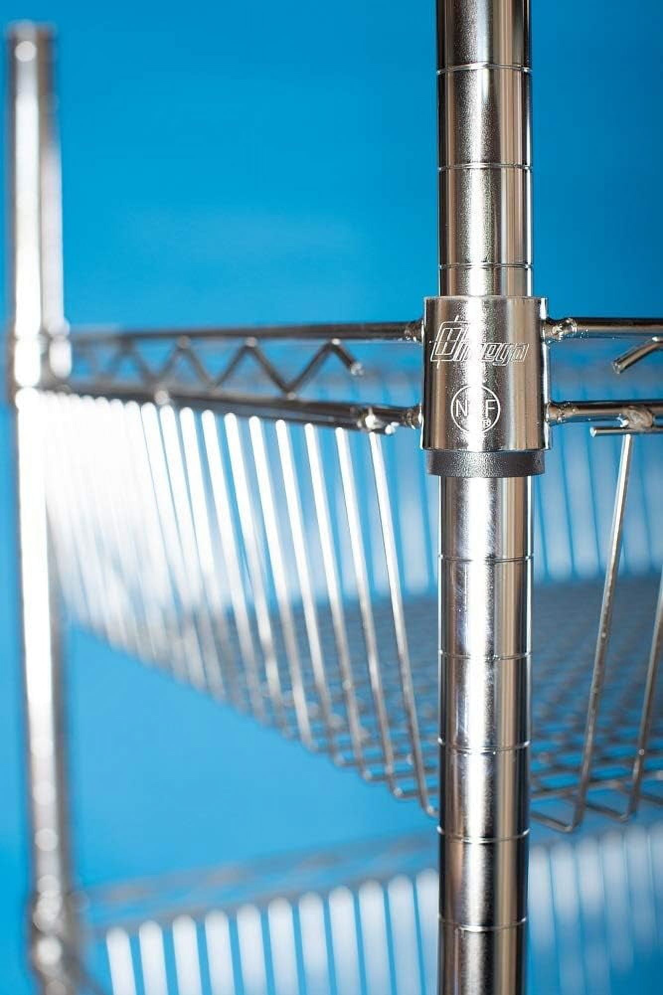 14" Deep x 24" Wide x 74" High 4 Tier Stationary Chrome Basket Unit ...