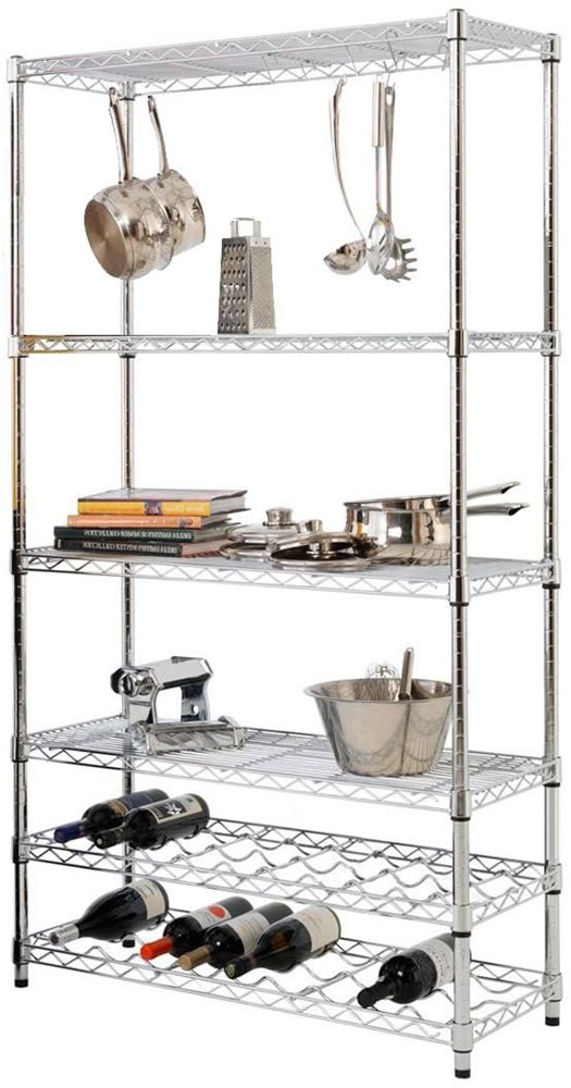 12" Deep x 42" Wide x 36" High 2 Tier Chrome Starter Shelving Unit ...