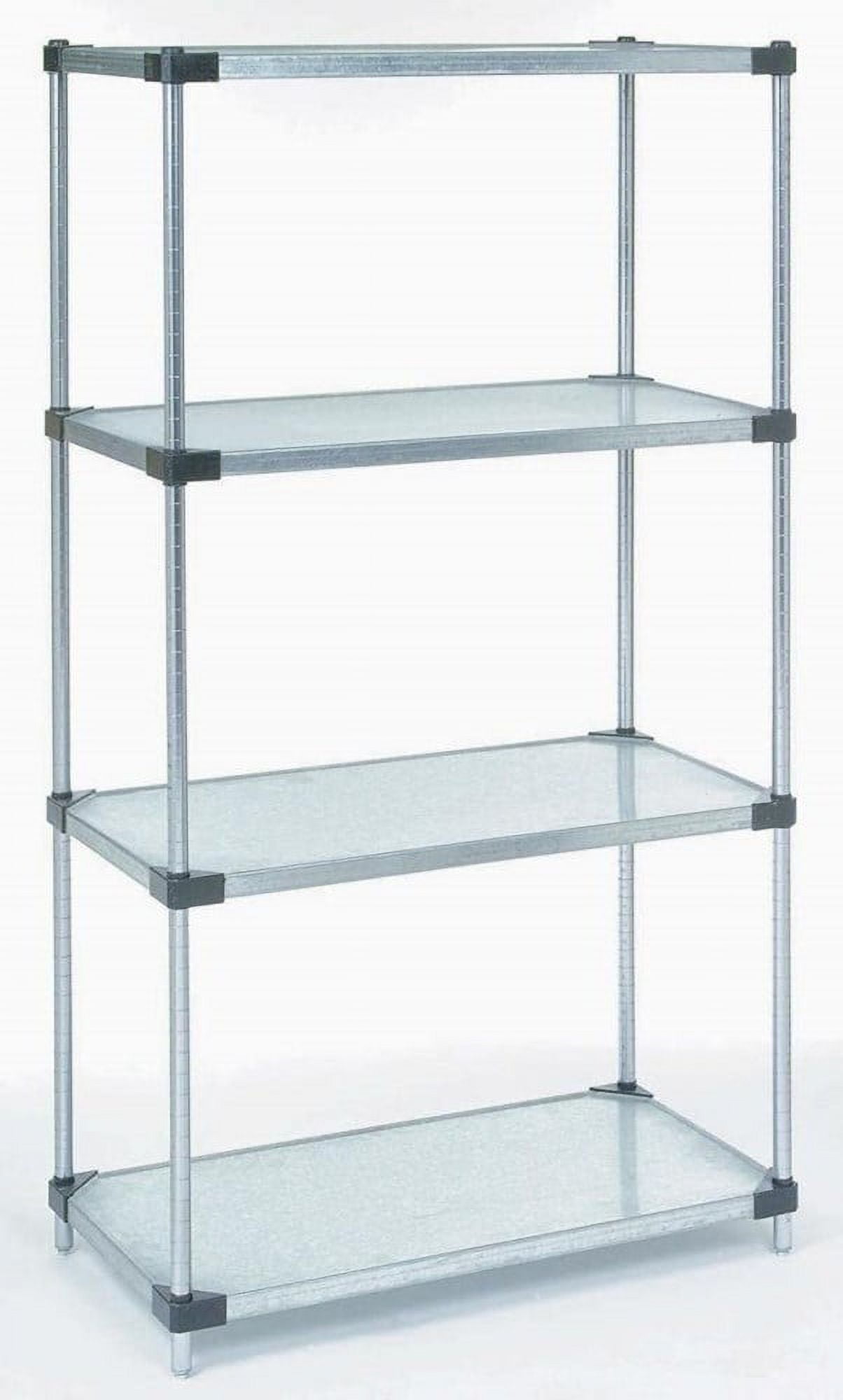 14" Deep x 42" Wide x 63" High 4 Tier Solid Galvanized Starter Shelving ...