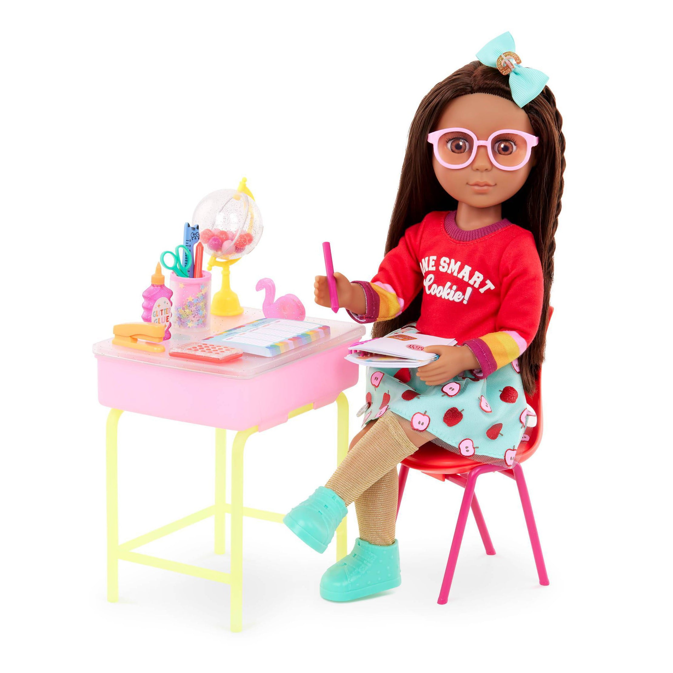 14" Doll and Accessories Alessa & School Desk Playset" - Walmart.com