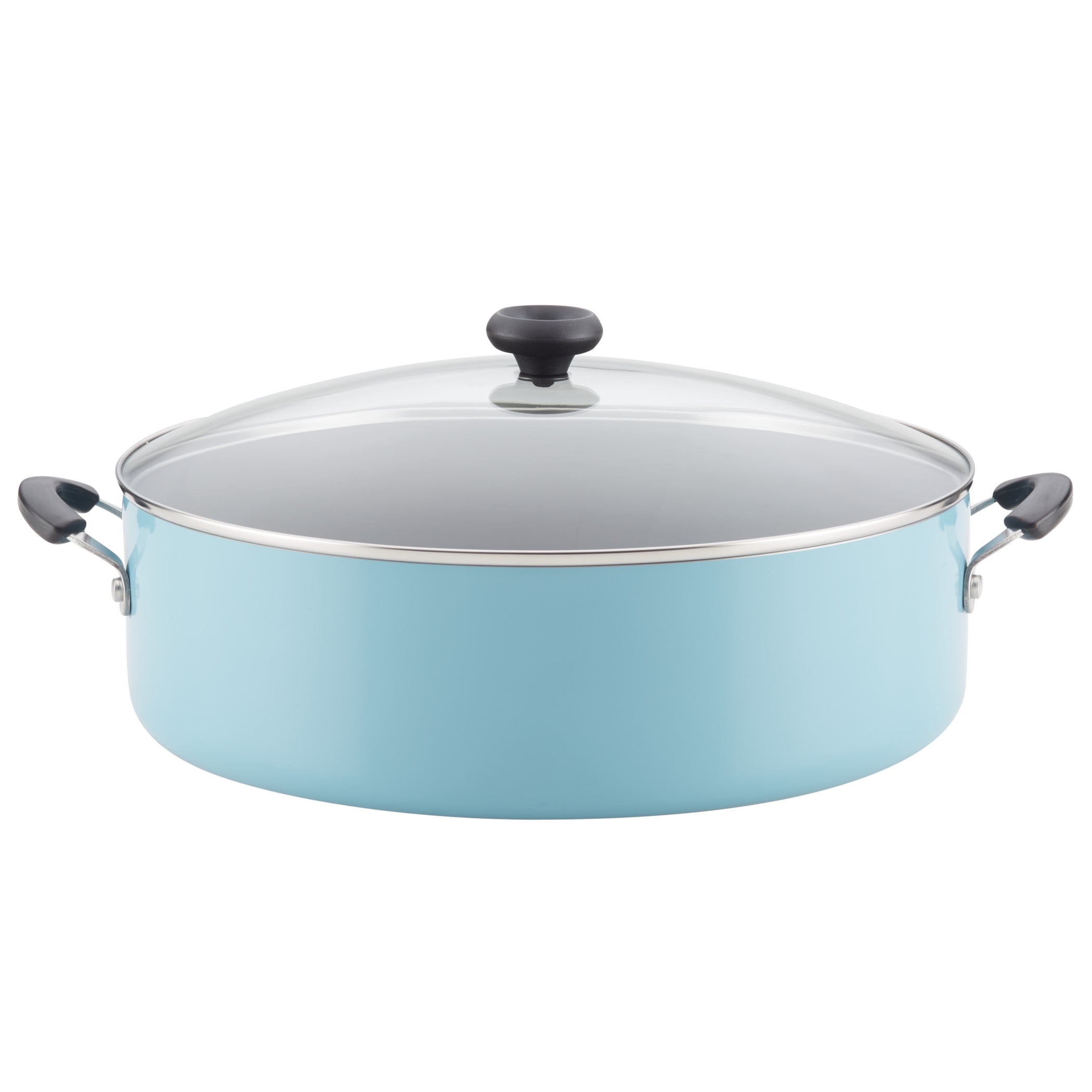 14" Easy Clean Nonstick Family Pan, Jumbo Cooker with Lid, Aqua ...