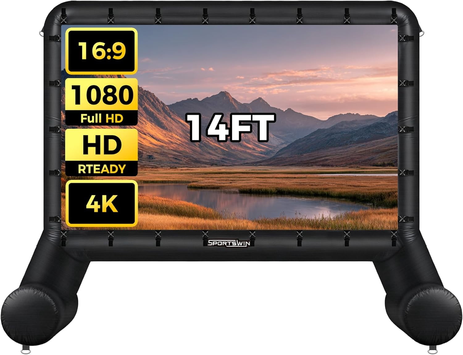 14 FT Inflatable Outdoor Movie Screen, Blow Up Projector Screen with ...