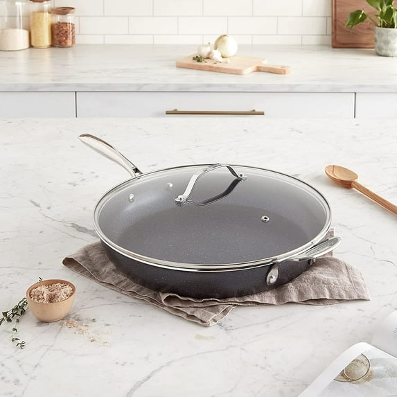 14" Family Pan with Lid - Non-Stick Skillet for Cooking, Frying Pans ...