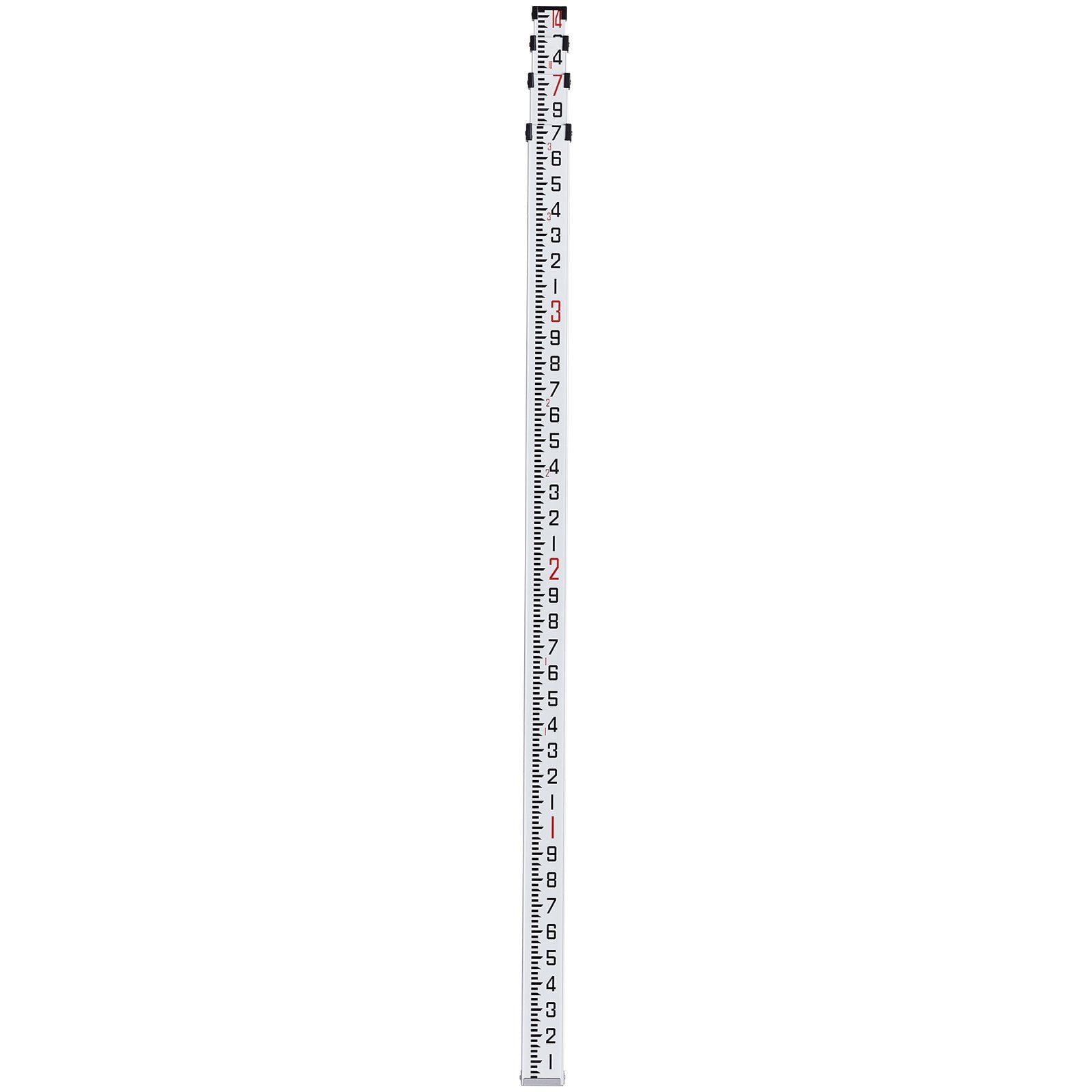 14-Foot Aluminum Telescopic Leveling Rod - 6-Section Survey Stick w ...